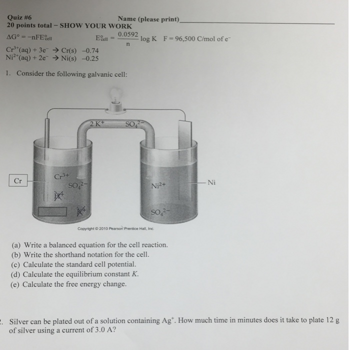 Solved delta G degree = -nFE degree cell Edrgree cell = | Chegg.com