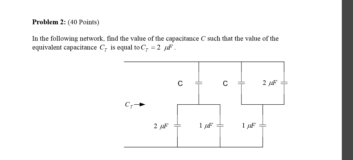 Solved In the following network, find the value of the | Chegg.com