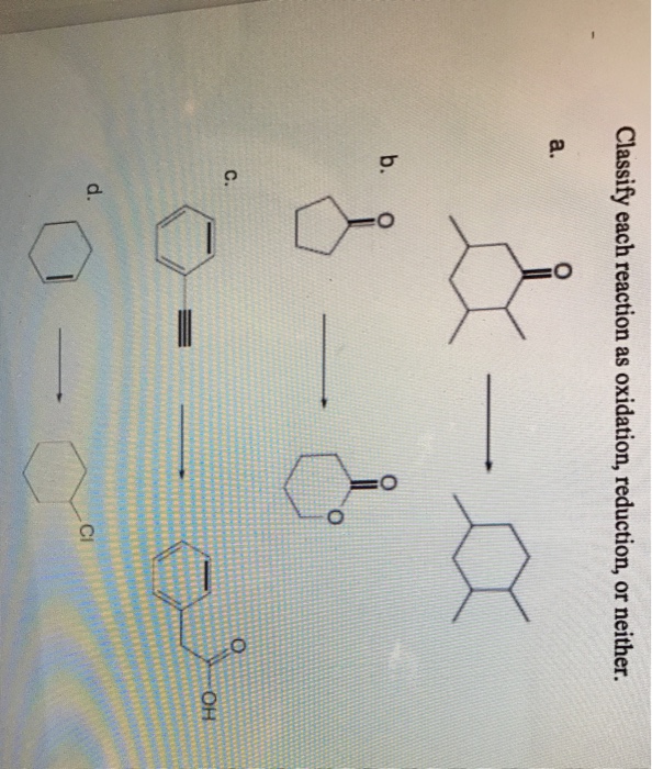 Solved Classify each reaction as oxidation, reduction, or | Chegg.com
