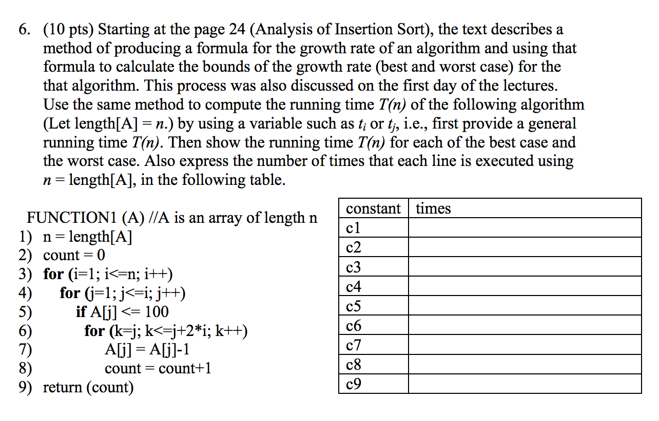 Solved Starting at the page 24 (Analysis of Insertion Sort), | Chegg.com