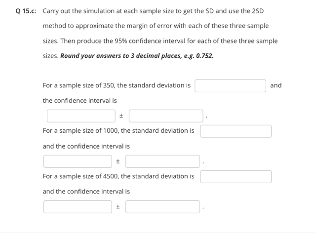 Carry out the simulation at each sample size to get | Chegg.com