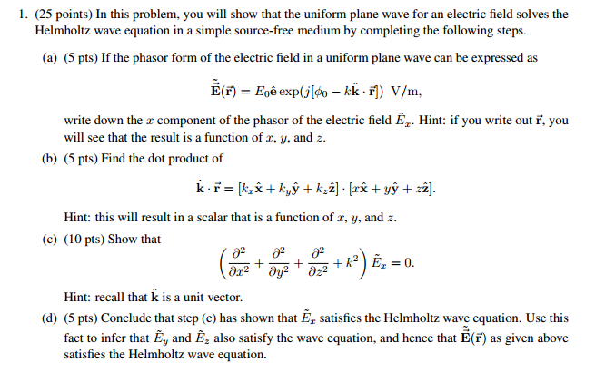 Solved In this problem, you will show that the uniform plane | Chegg.com