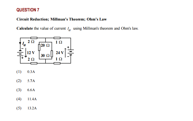 Solved Circuit Reduction; Millman's Theorem; Ohm's Law | Chegg.com