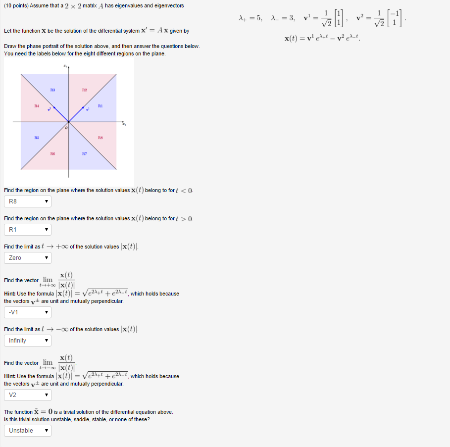 Assume That A 2 Times 2 Matrix A Has Eigenvalues And