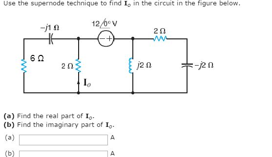 Solved Use the supernode technique to find Io in the circuit | Chegg.com