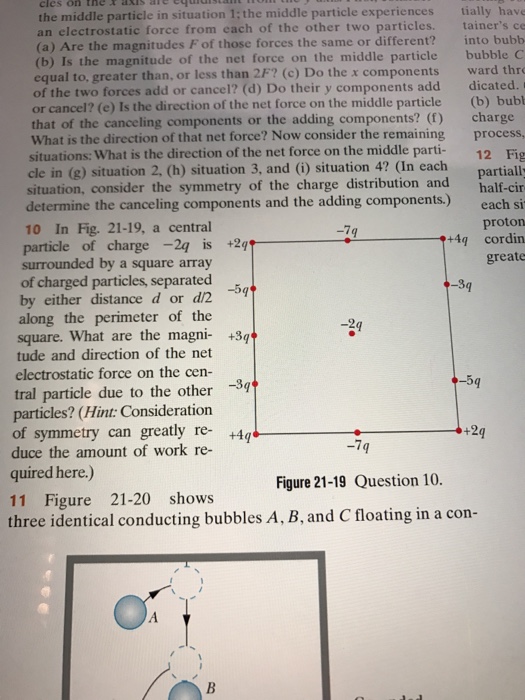 Solved In Fig. 21-19, a central particle of charge -2q is | Chegg.com