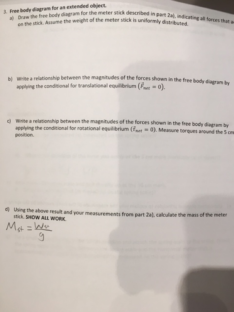 2. Rotating a meter stick Tie a string at the 95 cm | Chegg.com