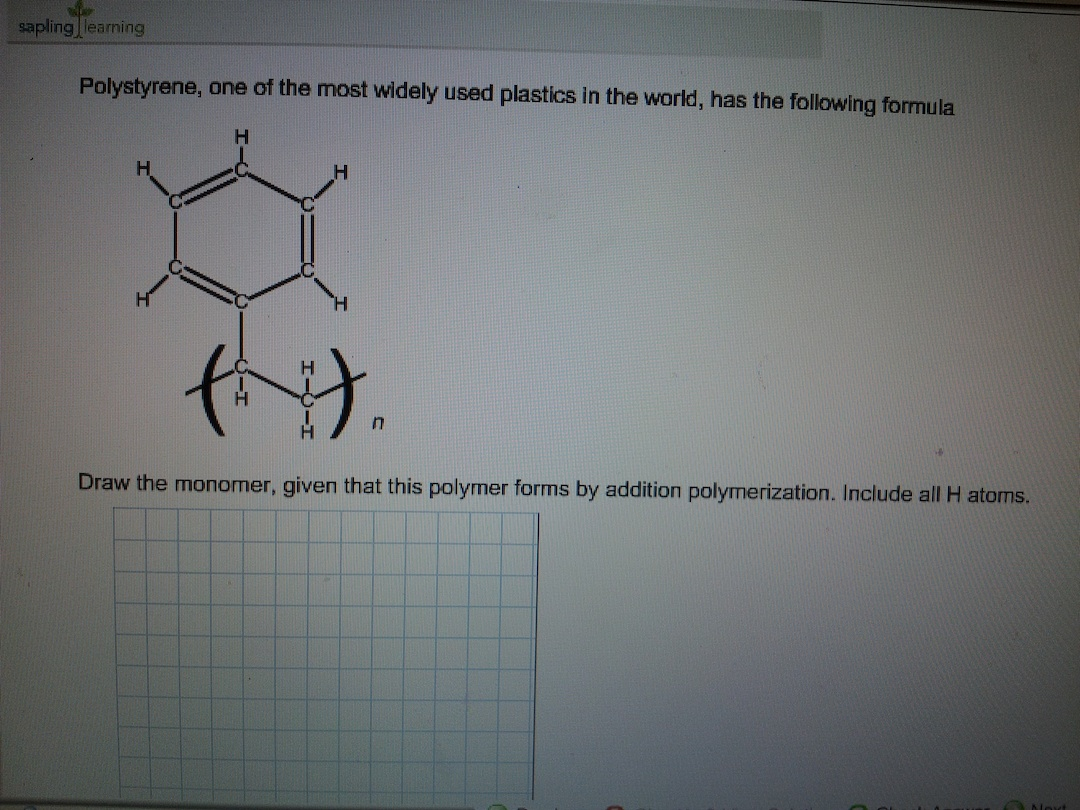 Solved Draw The Monomer Given That This Polymer Forms By