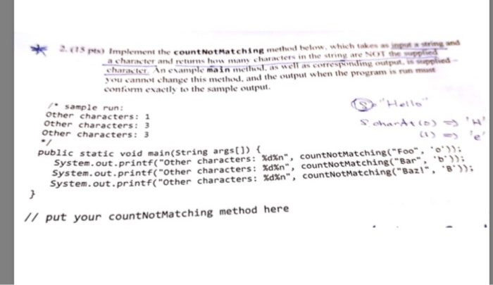 Solved Implement the countNotMatching method below, which | Chegg.com