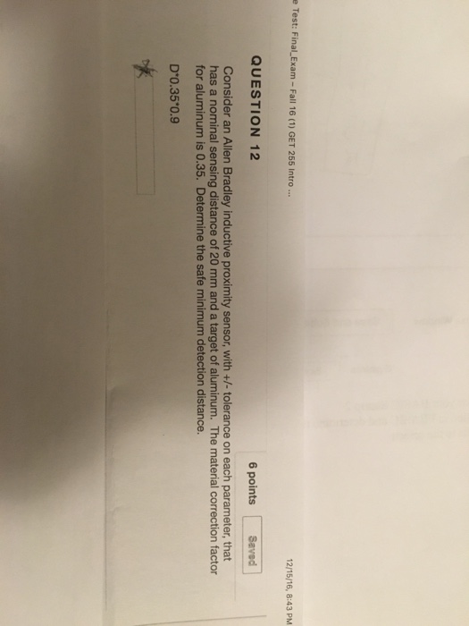 Solved Consider an Allen Bradley inductive proximity sensor, | Chegg.com