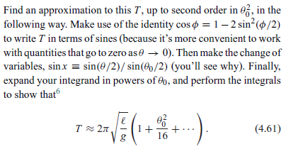 Solved For small oscillations, the period of a pendulum is | Chegg.com