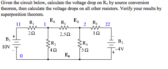 Solved Given the circuit below, calculate the voltage drop | Chegg.com