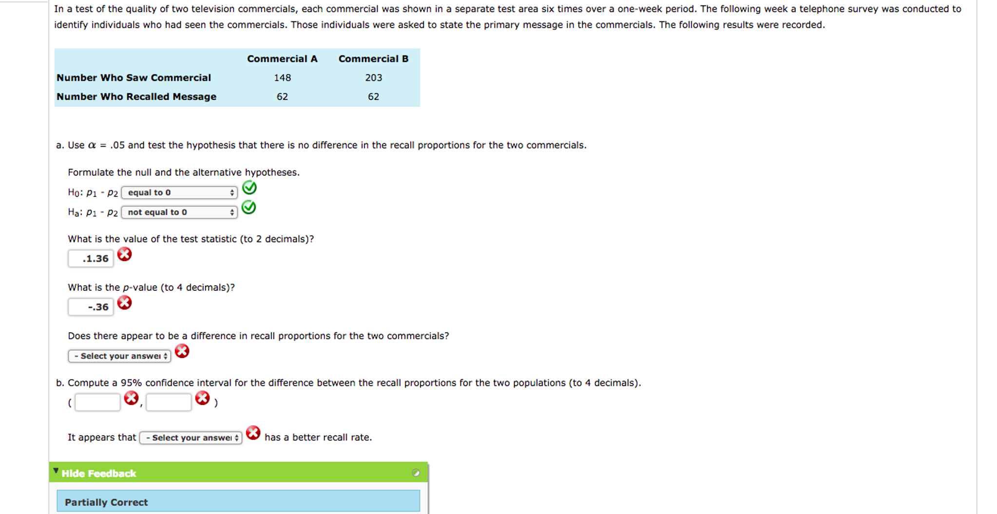 Solved In a test of the quality of two television | Chegg.com