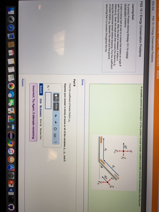 Solved A sled is being at rest on a slope that makes an | Chegg.com