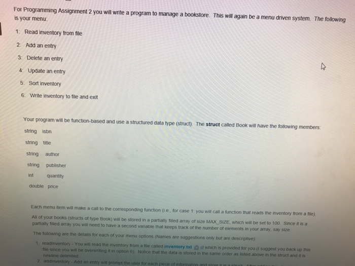Solved For Programming Assignment 2 you will winite a | Chegg.com