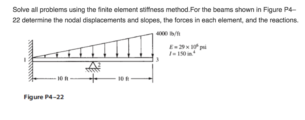 Solved Solve all problems using the finite element stiffness | Chegg.com