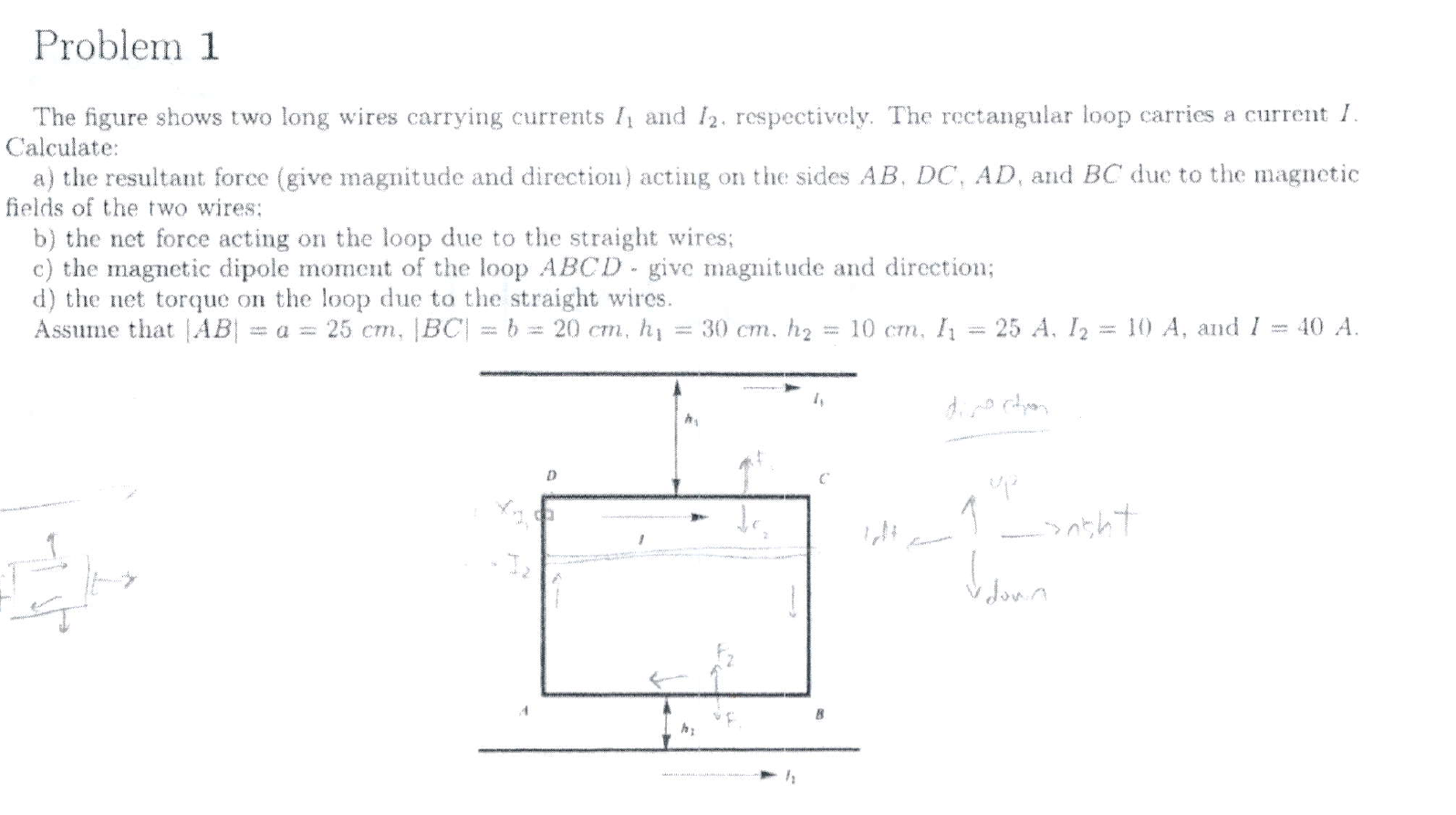 Solved The figure shows two long wires carrying currents I_1 | Chegg.com