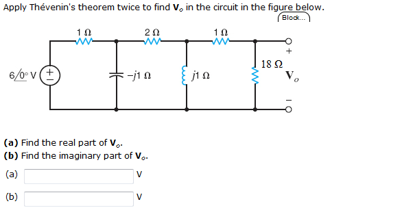 Solved Apply Thevenin's theorem twice to find V0 in the | Chegg.com