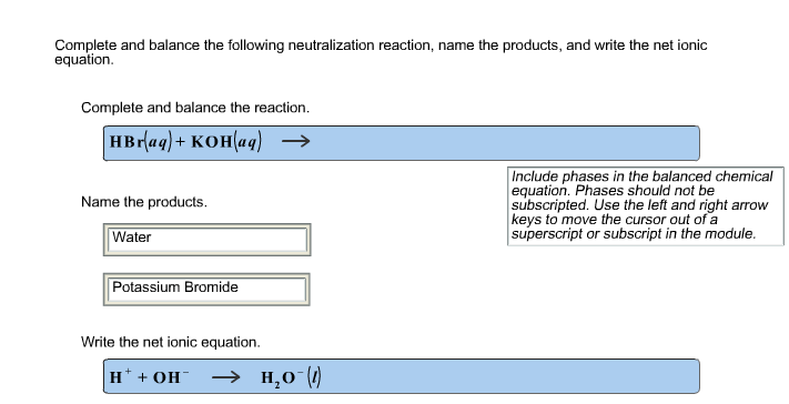 Solved Complete and balance the following neutralization | Chegg.com