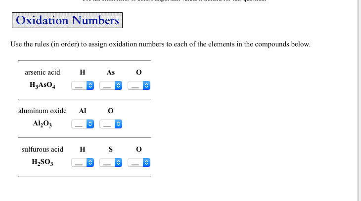 Solved Use the rules (in order) to assign oxidation numbers | Chegg.com