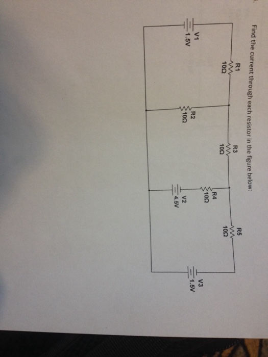 Solved Find the current through each resistor in the figure | Chegg.com