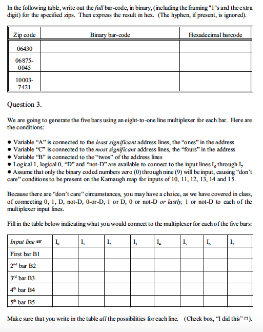 Solved Design Assignment Zip Code Help! No clue what to do. | Chegg.com