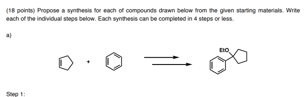 Solved (18 points) Propose a synthesis for each of compounds | Chegg.com