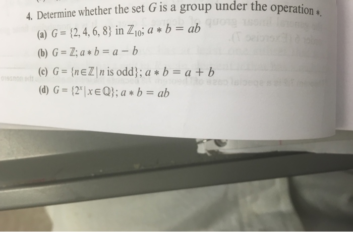 Solved Determine whether the set G is a group under the | Chegg.com