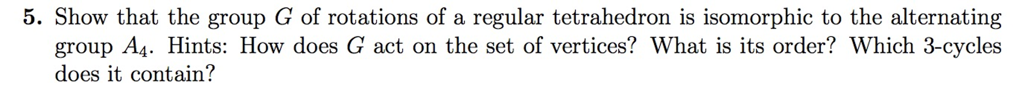 Solved Show that the group G of rotations of a regular | Chegg.com