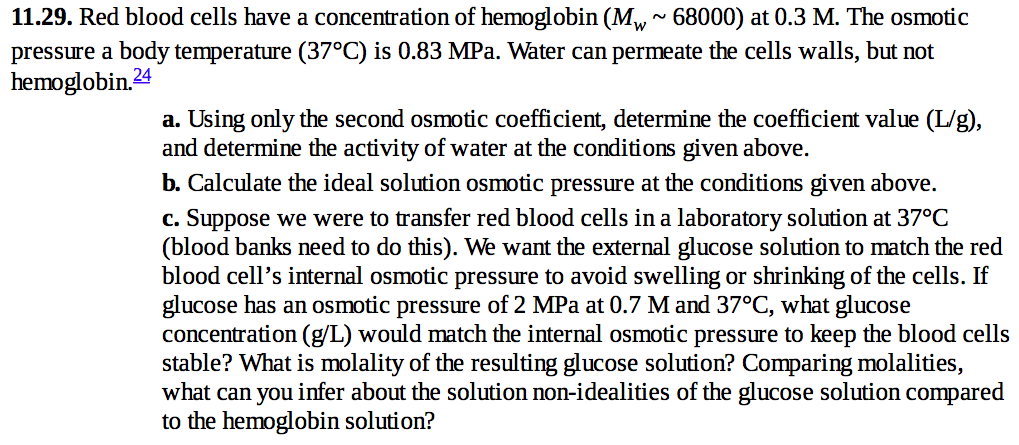 Solved Red blood cells have a concentration of hemoglobin | Chegg.com