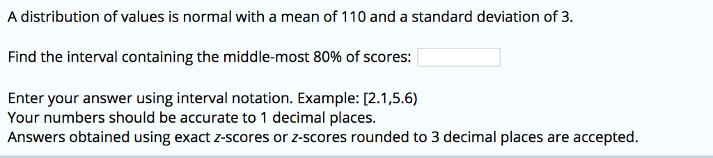 Solved A distribution of values is normal with a mean of 110 | Chegg.com