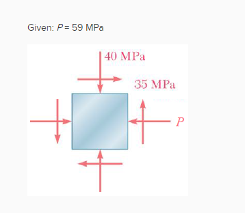 Solved Given: P= 59 MPa 40 MPa 35 MPa | Chegg.com