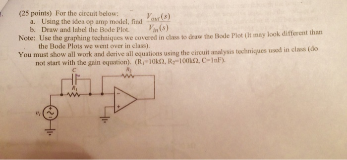 Solved For the circuit below: Using the idea op amp model, | Chegg.com
