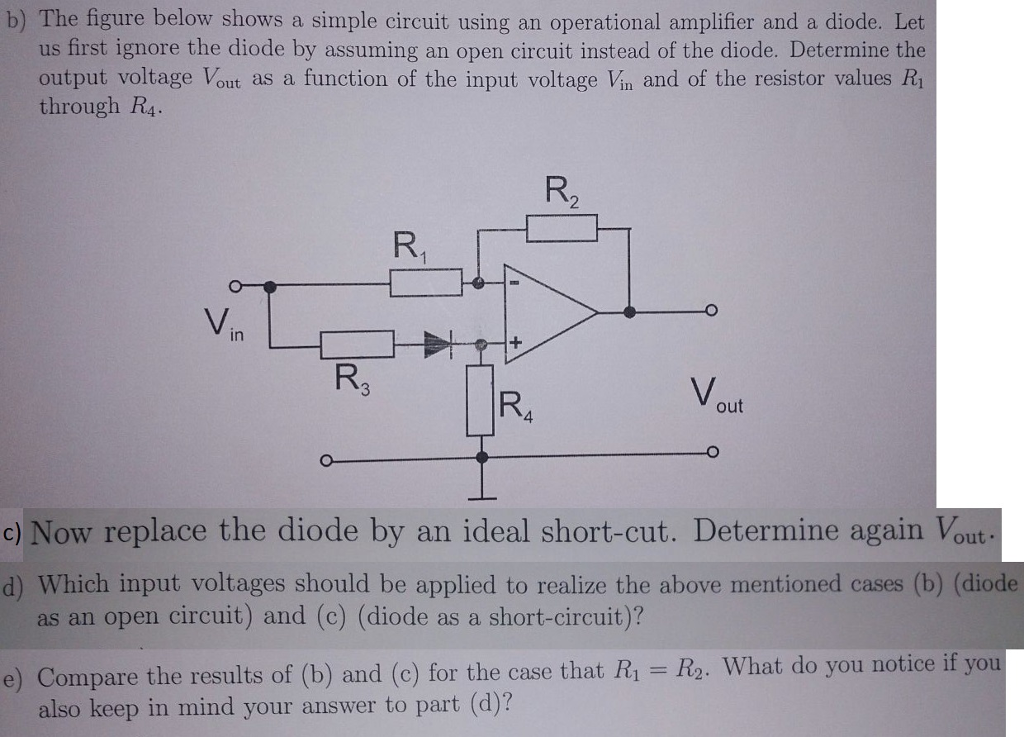 Solved b) The figure below shows a simple circuit using an | Chegg.com