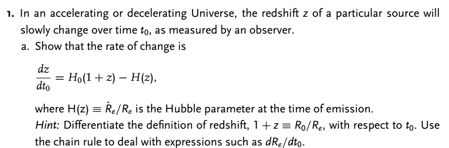 Solved 1. In an accelerating or decelerating Universe, the | Chegg.com