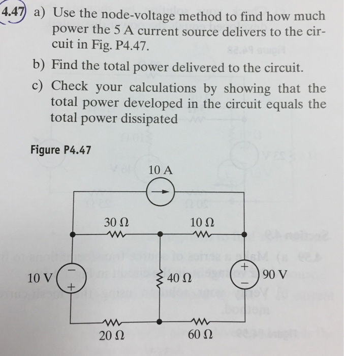 Solved Use the node-voltage method to find how mu Ch power | Chegg.com