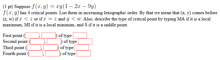 Solved Suppose F X Y Xy L 2x 9y F X Y Has 4