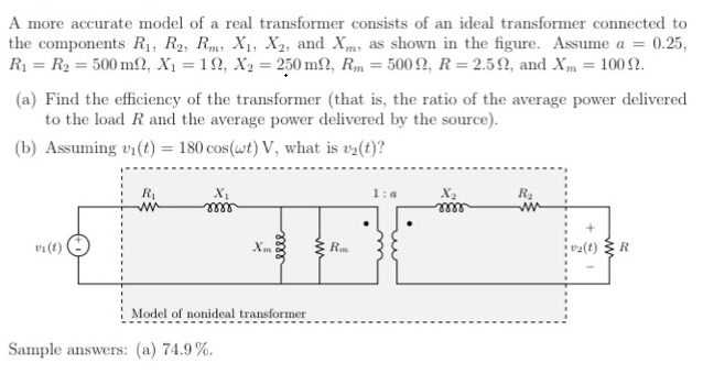 Solved A more accurate model of a real transformer consists | Chegg.com