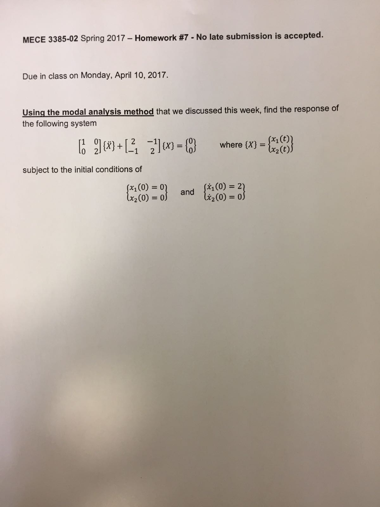 Solved Due in class on Monday, April 10, 2017. Using the | Chegg.com