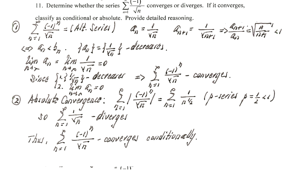 Solved 11. Determine whether the series converges or | Chegg.com