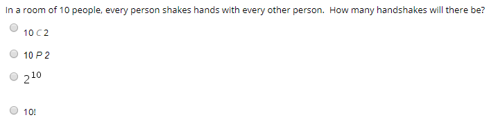 Solved In a room of 10 people, every personshakes hands with | Chegg.com