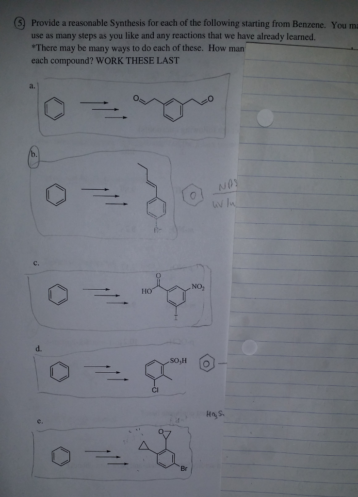 Solved Provide a reasonable Synthesis for each of the | Chegg.com