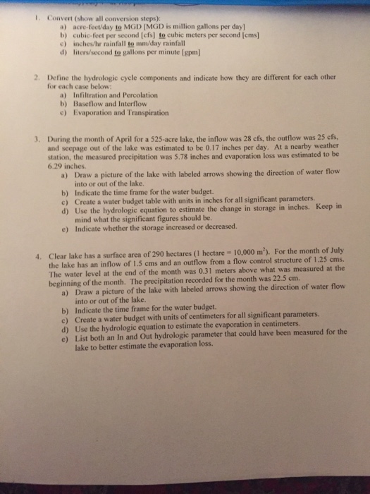 Solved I. Convert (show all conversion steps) a) | Chegg.com