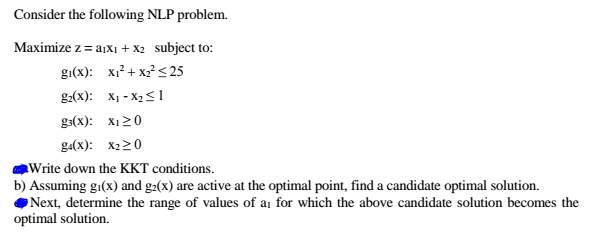 Solved Consider The Following Nlp Problem Maximize Z