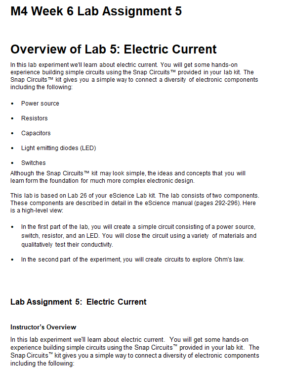 M4 Week 6 Lab Assignment 5 Overview of Lab 5: | Chegg.com