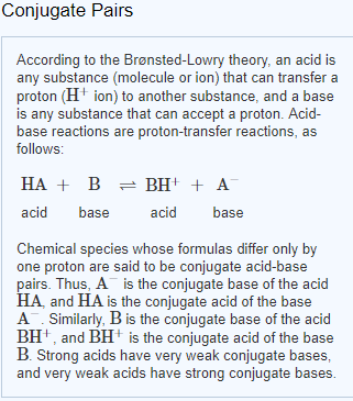 Solved Conjugate Pairs According to the Bronsted-Lowry | Chegg.com