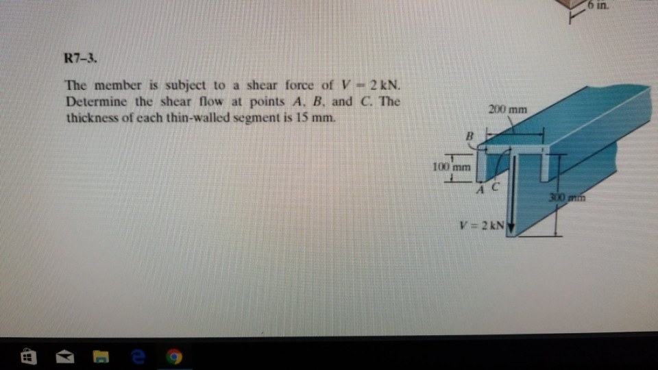 Solved The member is subject to a shear force of V = 2 kN. | Chegg.com