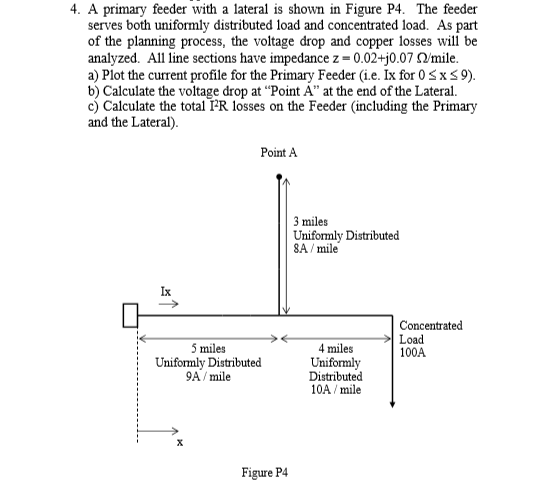 Solved A primary feeder with a lateral is shown in Figure | Chegg.com