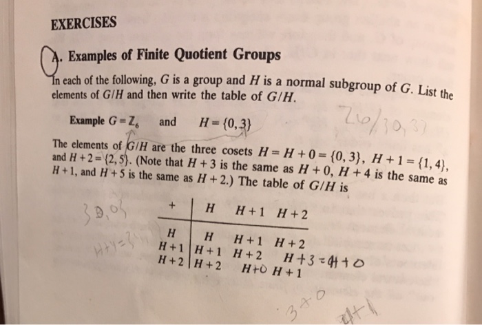 Solved EXERCISES Examples of Finite Quotient Groups is a | Chegg.com