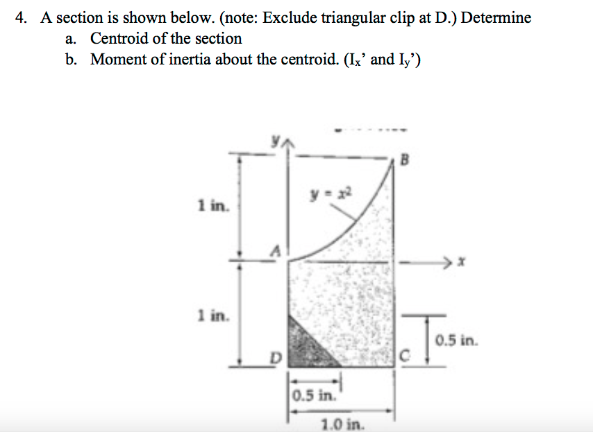 Solved A section is shown below. Determine Centroid of the | Chegg.com